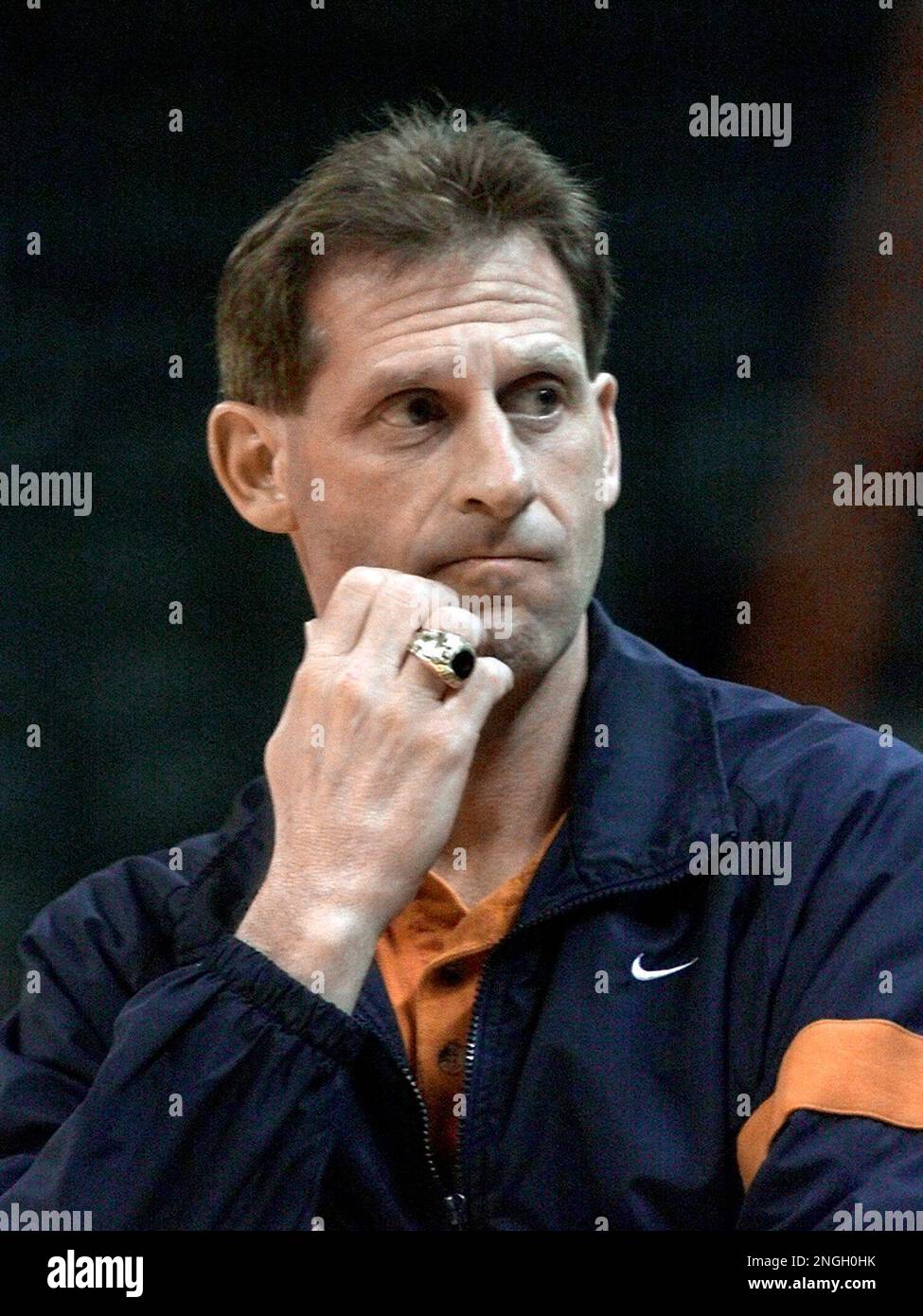 Clemson head coach Larry Shyatt watches his players during practice at ...