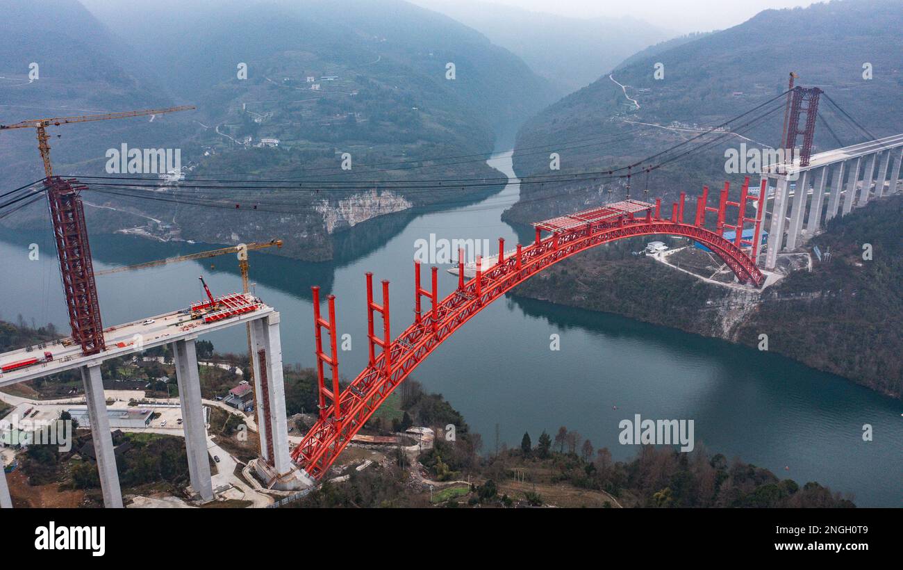 Guiyang. 17th Feb, 2023. This aerial photo taken on Feb. 17, 2023 shows ...