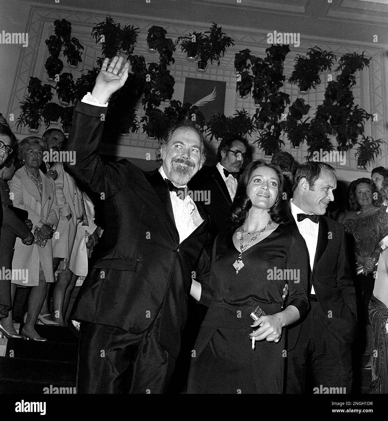 American film director Robert Altman, waving, French actress Francoise ...