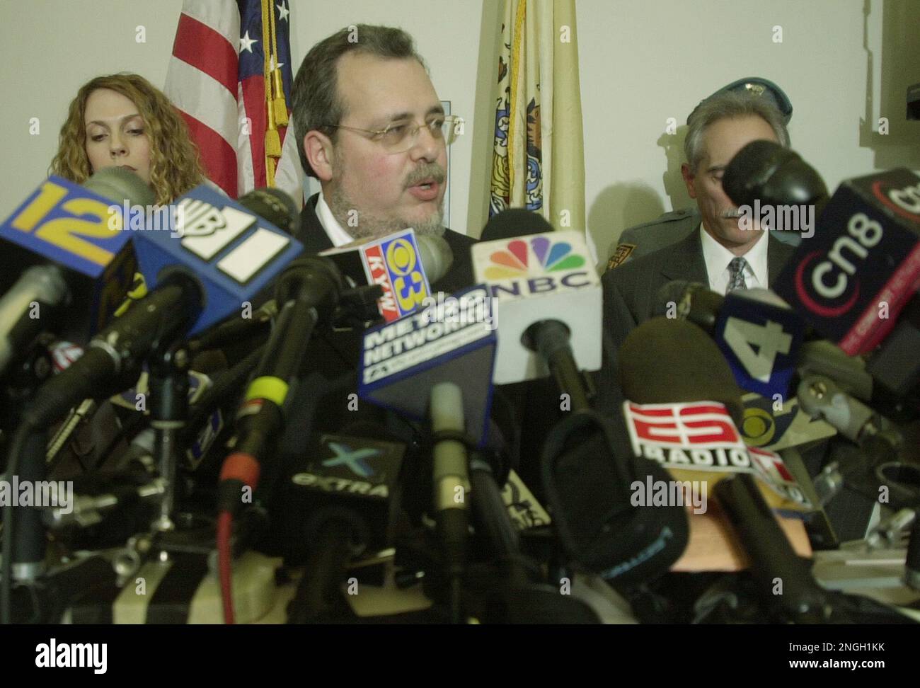 Acting Hunterdon County Prosecutor Steven Lember addresses a news ...