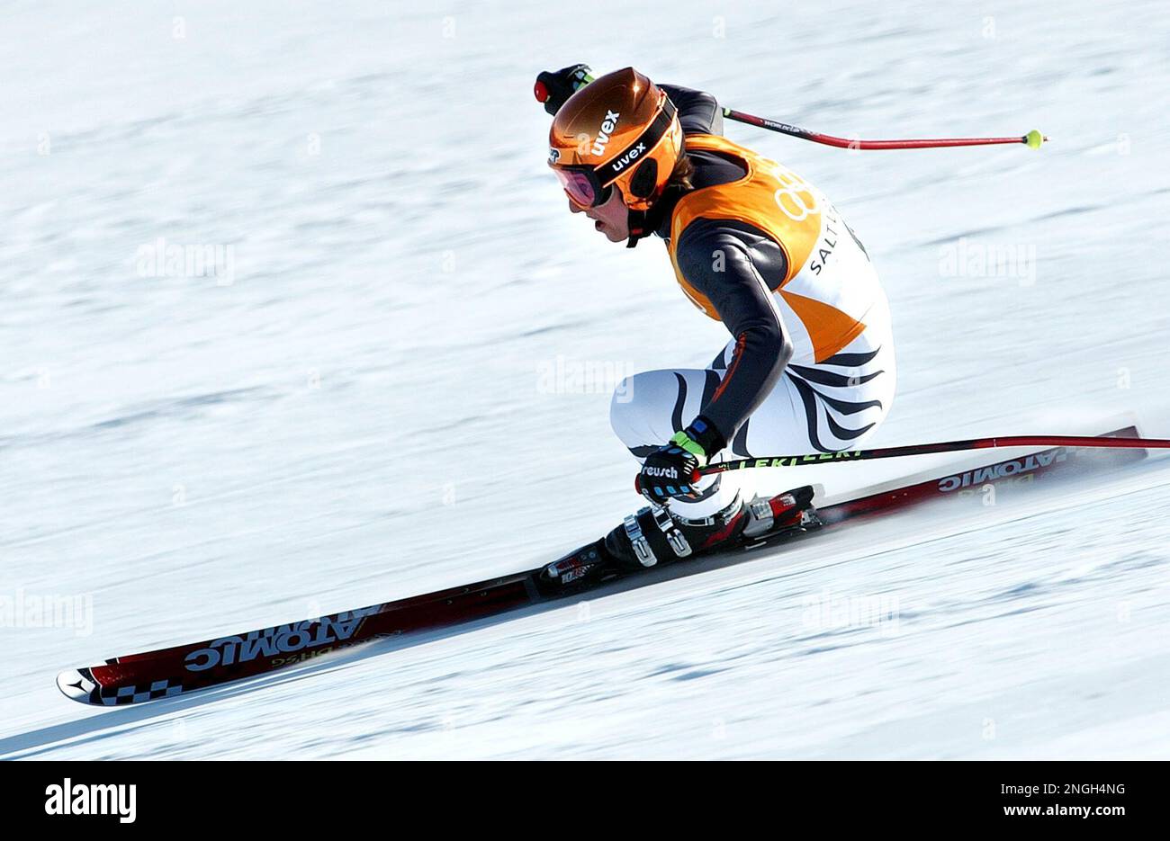 Germany's Martina Ertl skis to the bronze medal as she competes in the ...