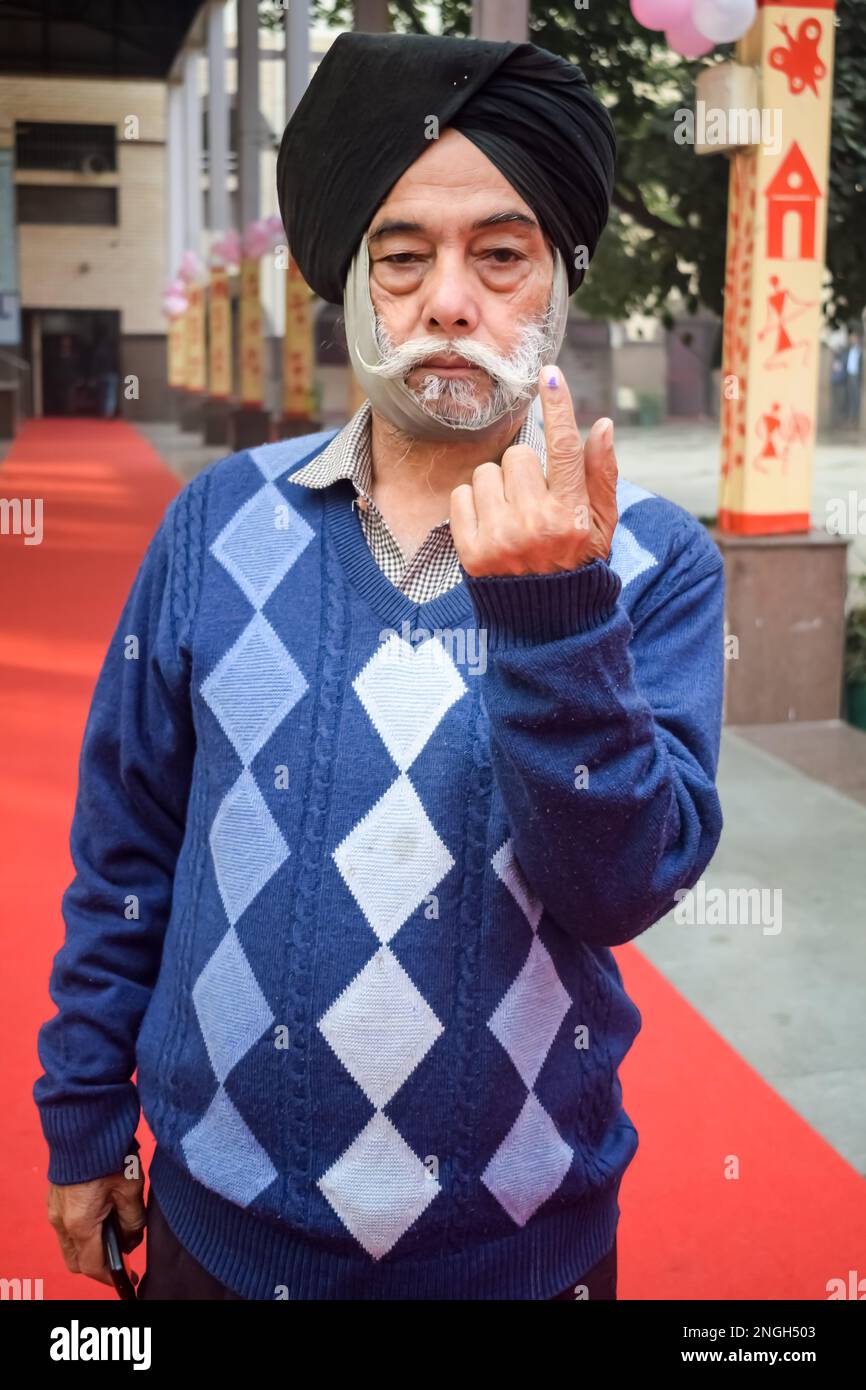 New Delhi, India - December 04 2022 - Unidentified people showing their ...
