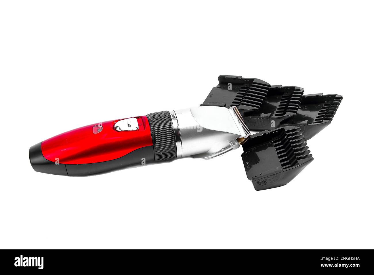 Hair clipper, nozzles for different sizes, isolated on white background ...