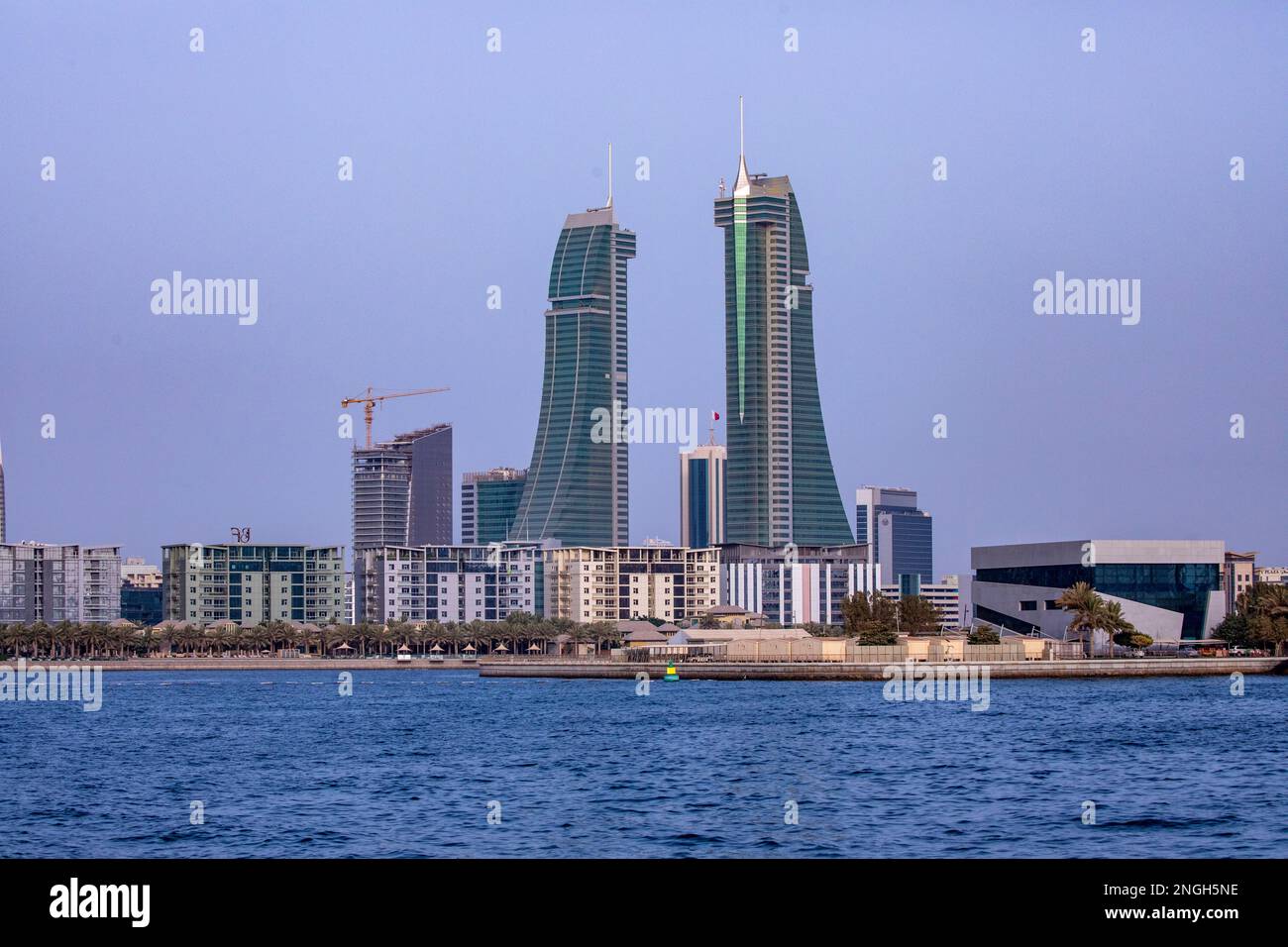 Skyline of Manama from the Persian Gulf. The Kingdom of Bahrain Stock ...
