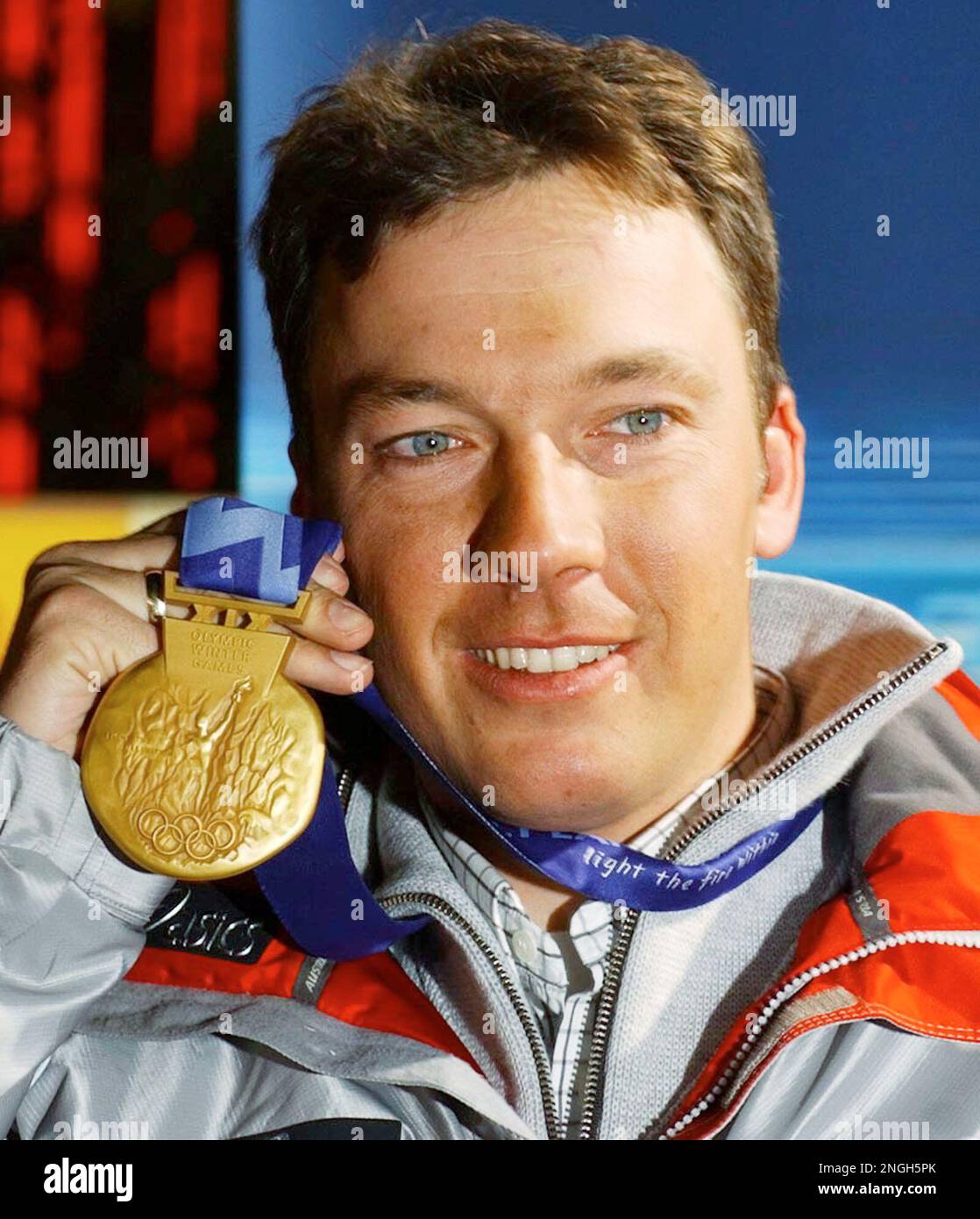 Downhill Olympic Champion Fritz Strobl from Austria poses for ...