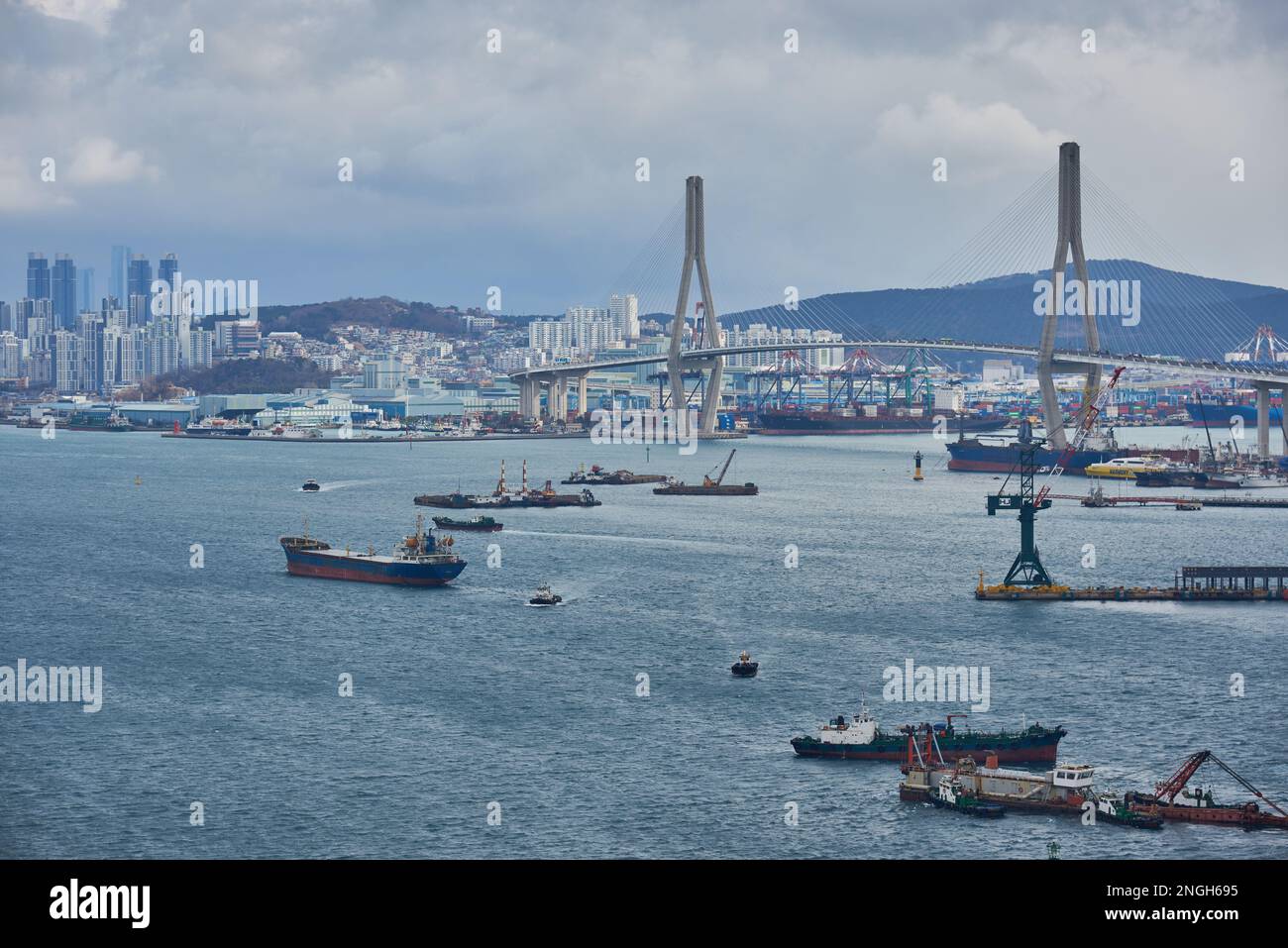 Port of Busan largest harbor in South Korea on 15 February 2023 Stock ...