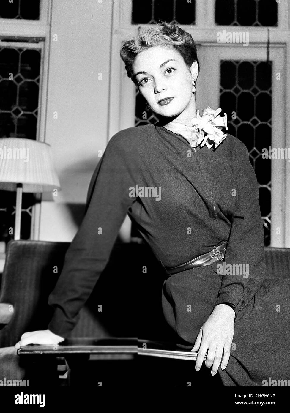 Jean Patchett, a leading fashion model of the 1950's, is shown in this ...