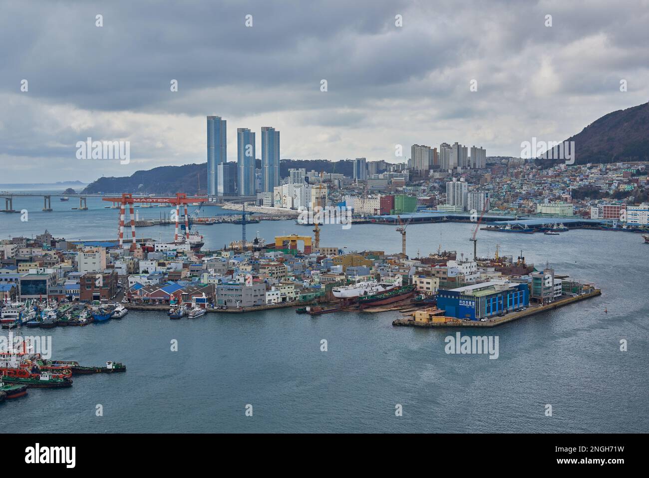 Port of Busan largest harbor in South Korea on 15 February 2023 Stock ...