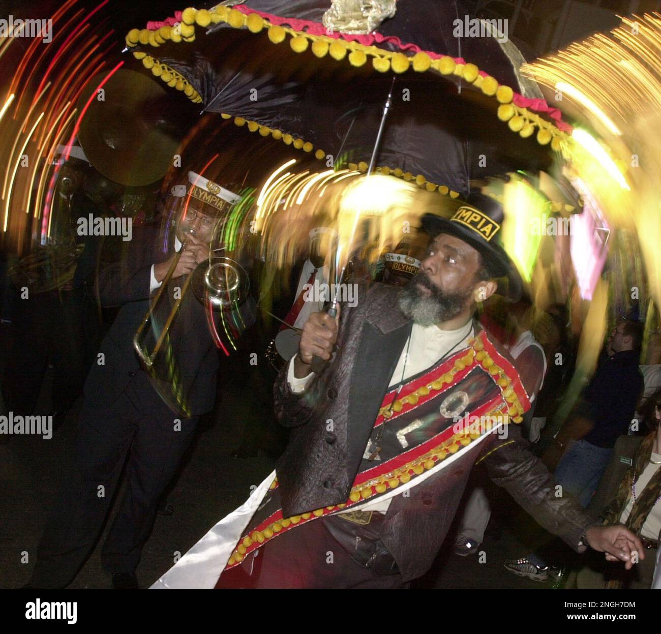 The King Richard Mathews leads the Olympia Jazz band down Bourbon ...