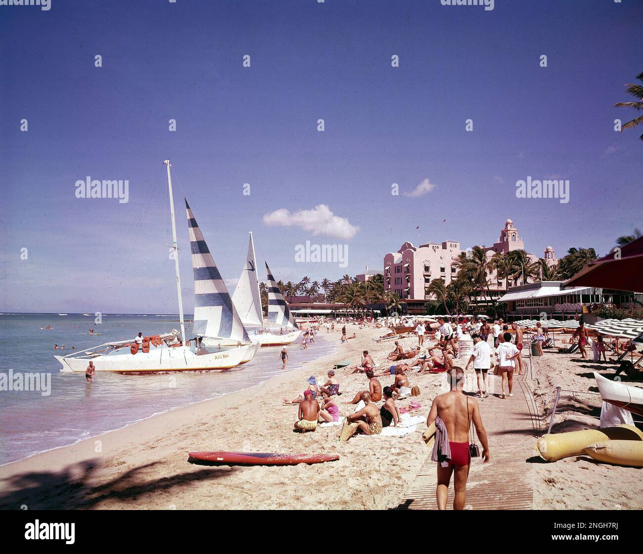 The catamaran, a modern version of the ancient Polynesian outrigger ...