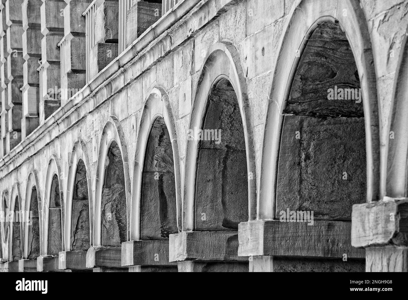 The magnificently restored Piece Hall in Halifax West Yorkshire a grade ...