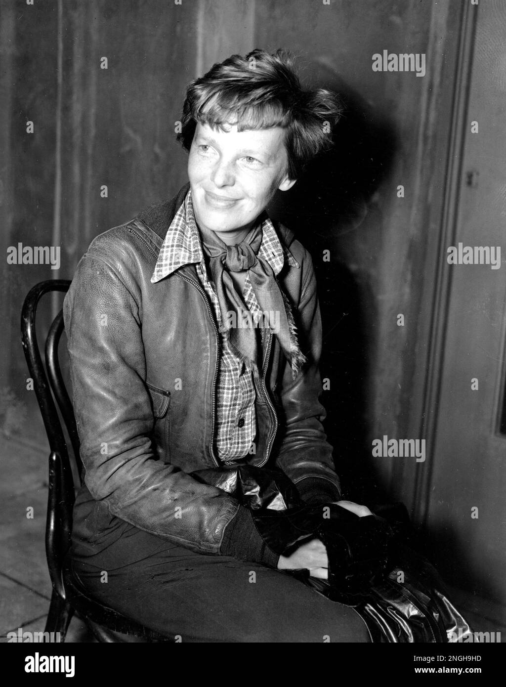 American aviatrix Amelia Earhart is shown on June 30, 1932 at an ...