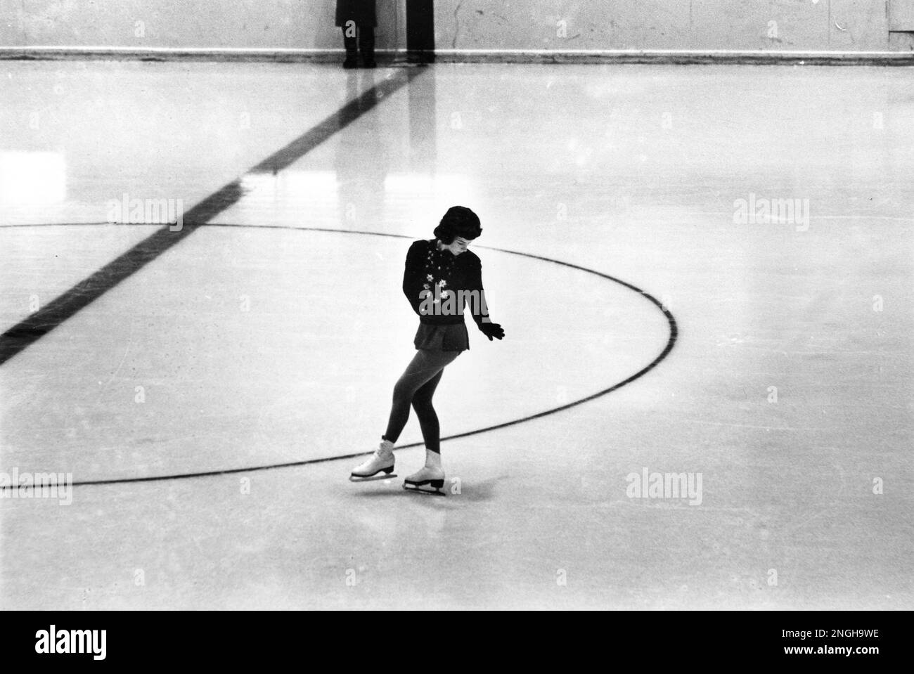 Peggy Fleming, USA, competes in the compulsory figures of the Women's ...