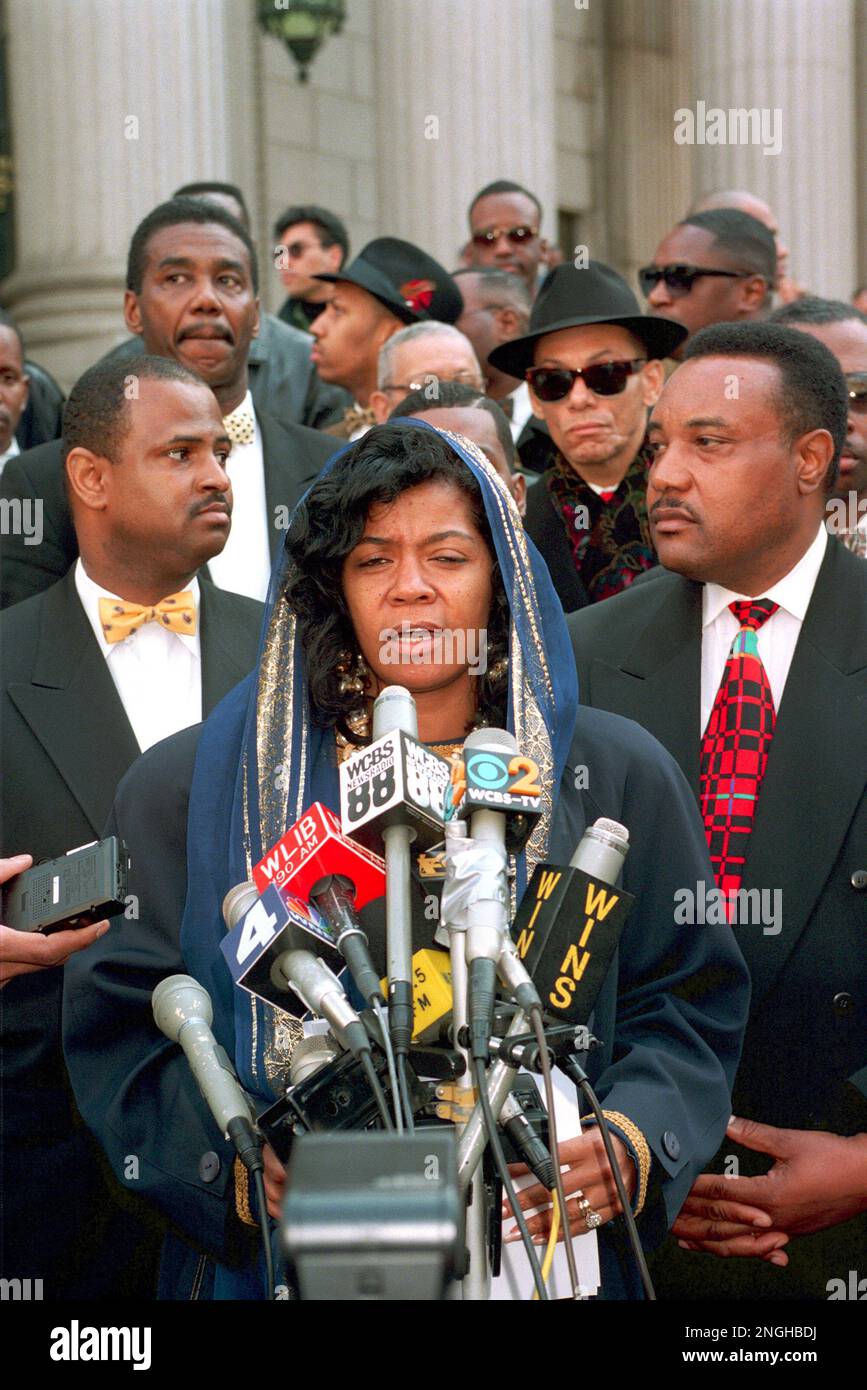 Ava Muhammad, attorney for the Nation of Islam, speaks at a news ...