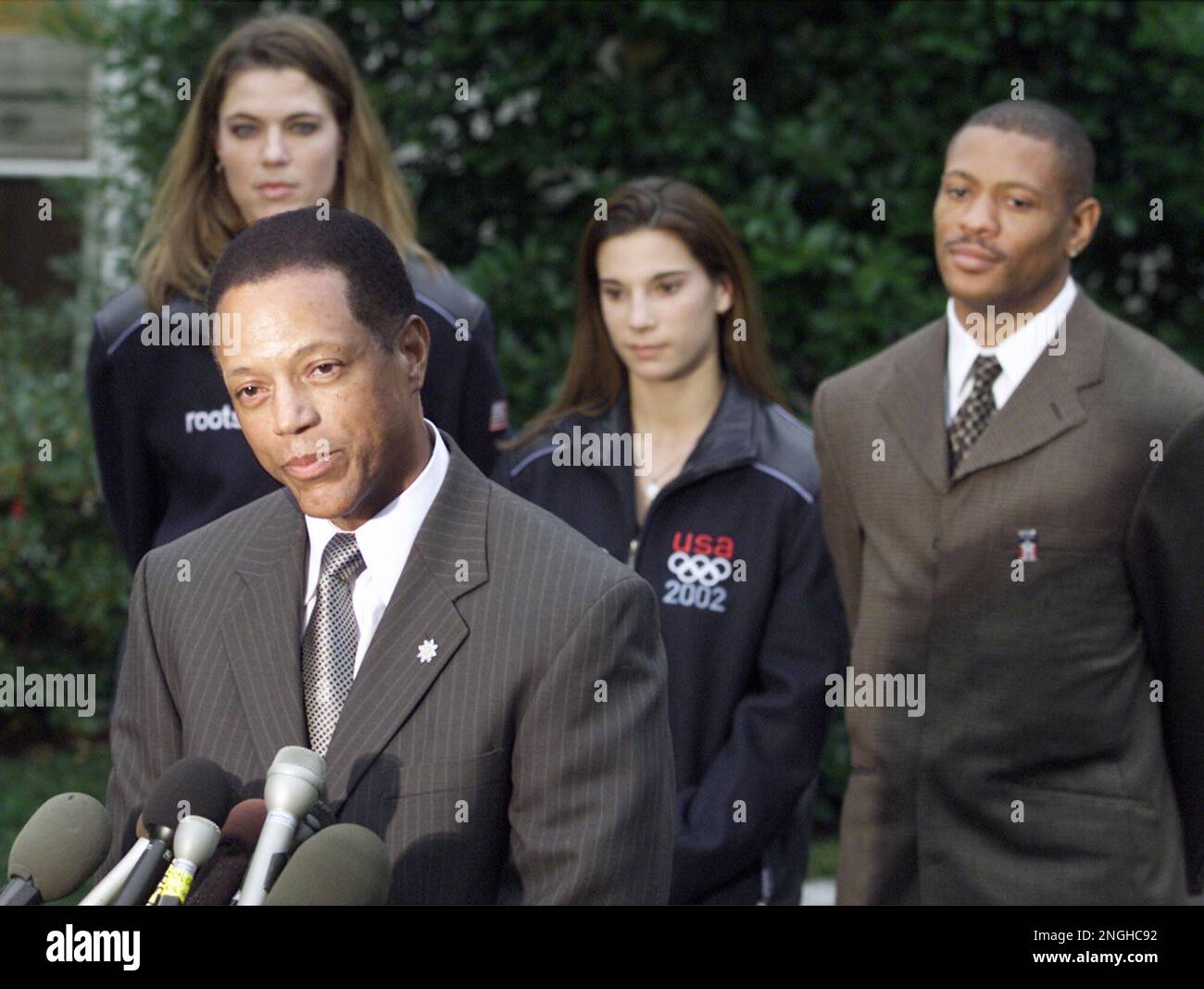 Lloyd Ward, CEO of the U.S. Olympics, speaks to reporters Tuesday, Nov ...