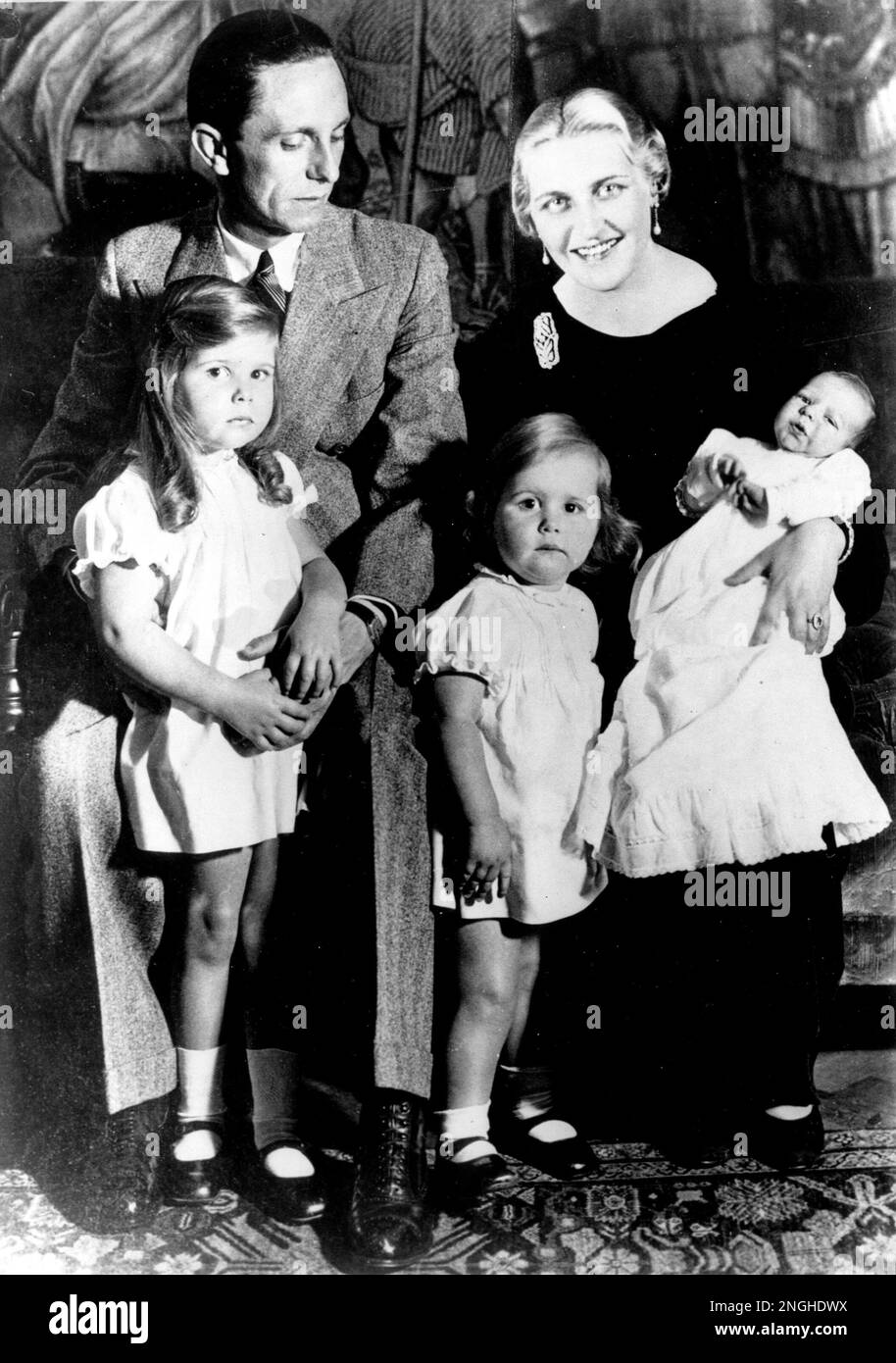 Dr. Joseph Goebbels, German propaganda minister, is shown with his wife ...