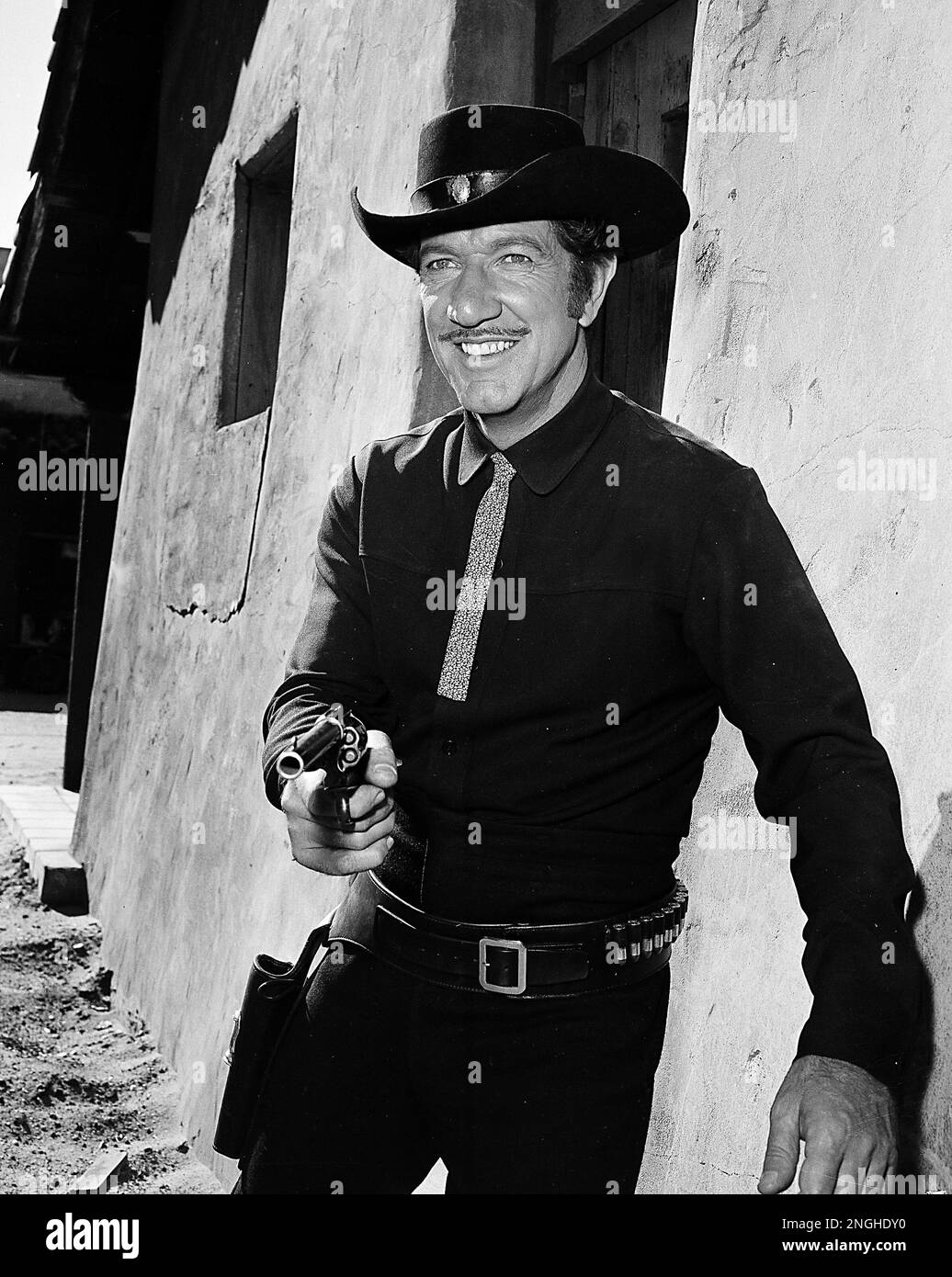 Richard Boone is shown in character in the western style television ...