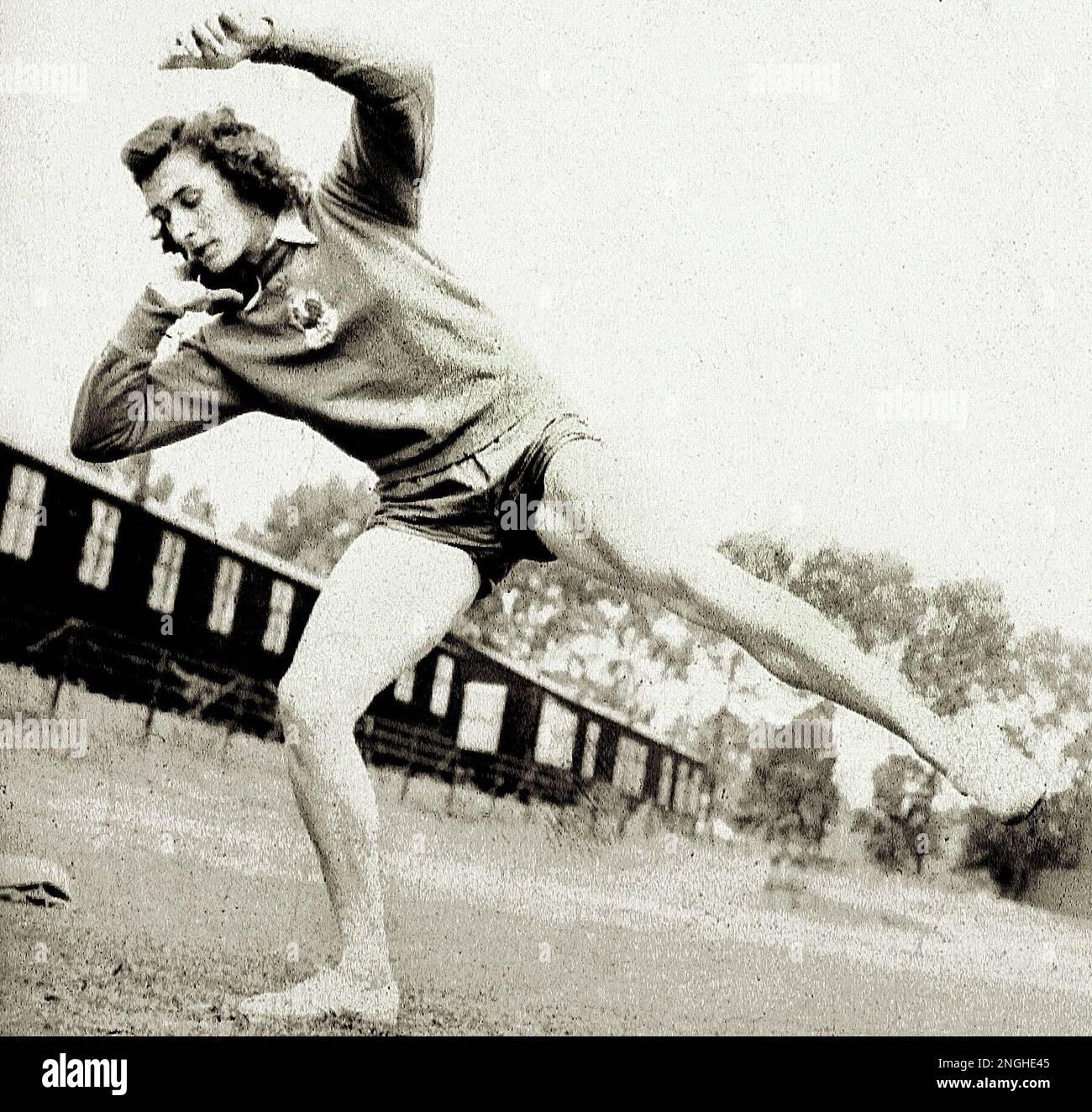 Micheline Ostermeyer practices the shot put in this August 2, 1948 ...