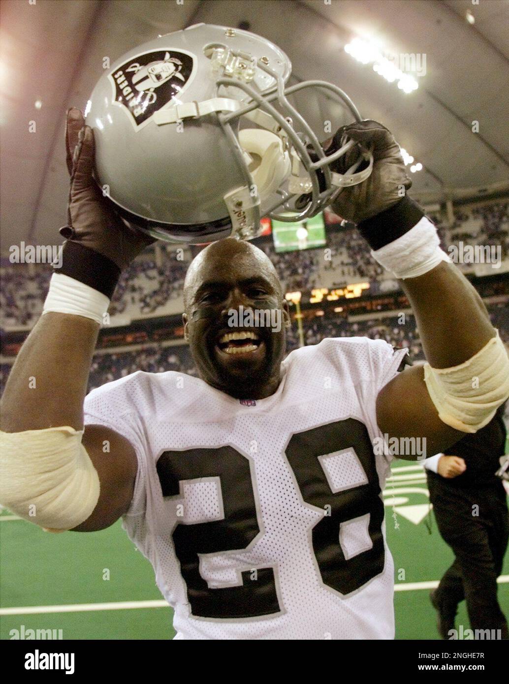 Oakland Raiders running back Randy Jordan celebrates after Oakland's 23 ...