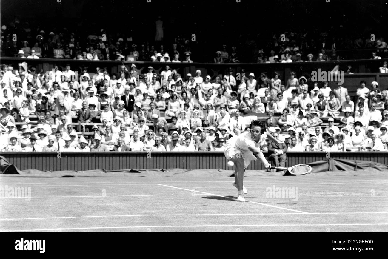 Billie Jean Moffitt, of Long Beach, Ca., is shown in action against ...