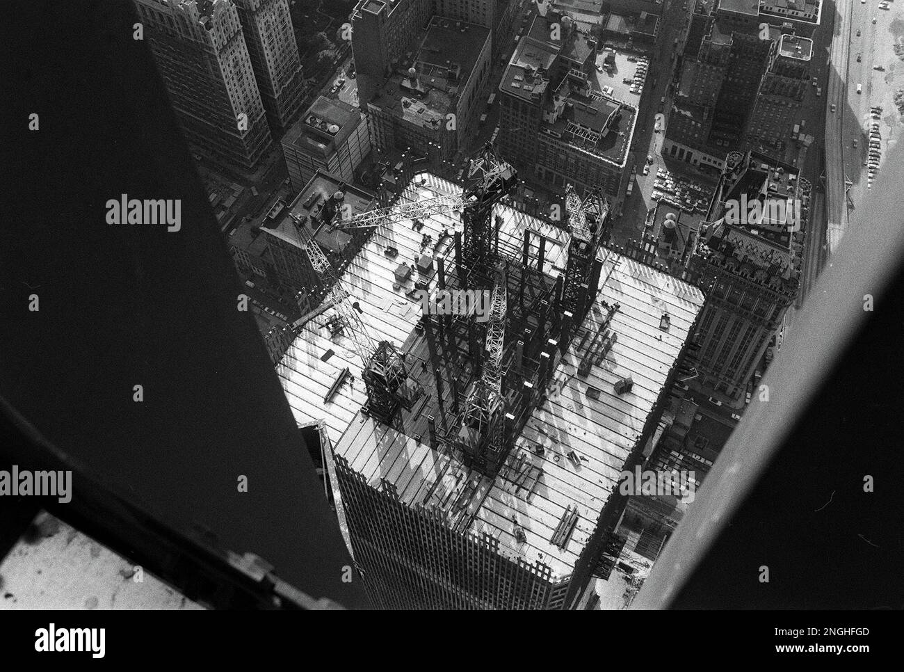 This view from the North tower of the World Trade Center shows ...