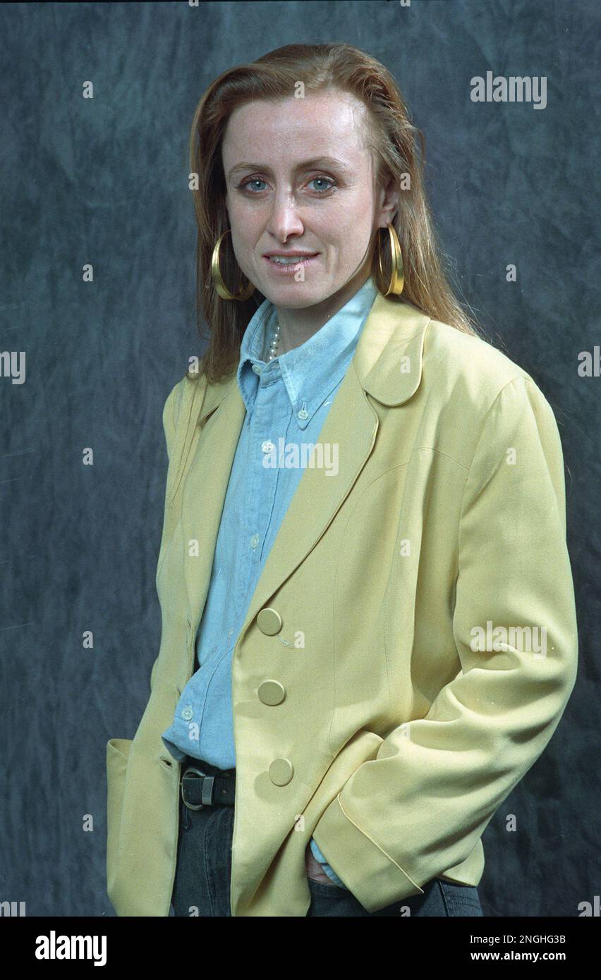 Mona Simpson, author of "The Lost Father," poses following an interview ...