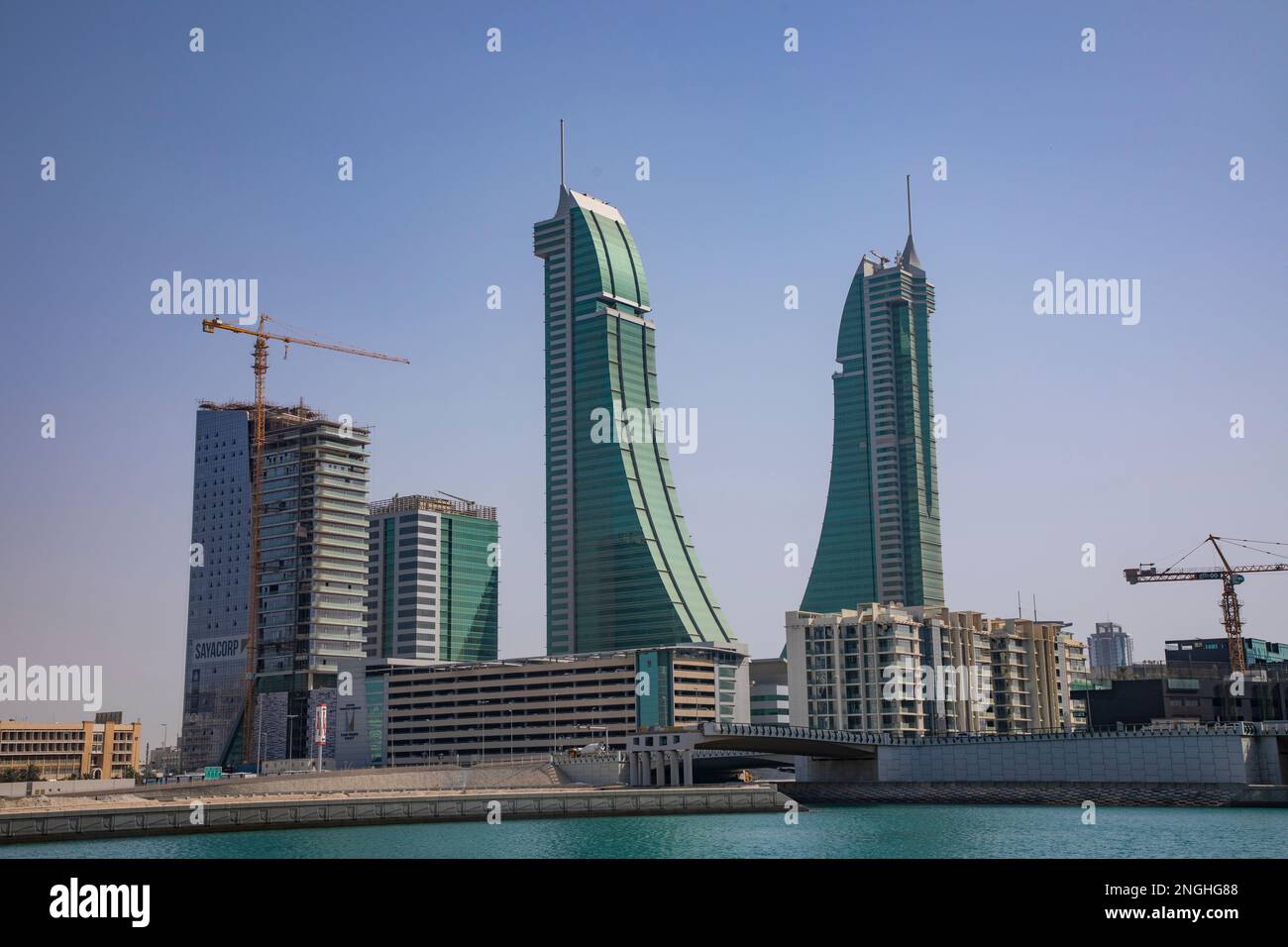 View of city skyline, Manama, Bahrain, Middle East Stock Photo - Alamy