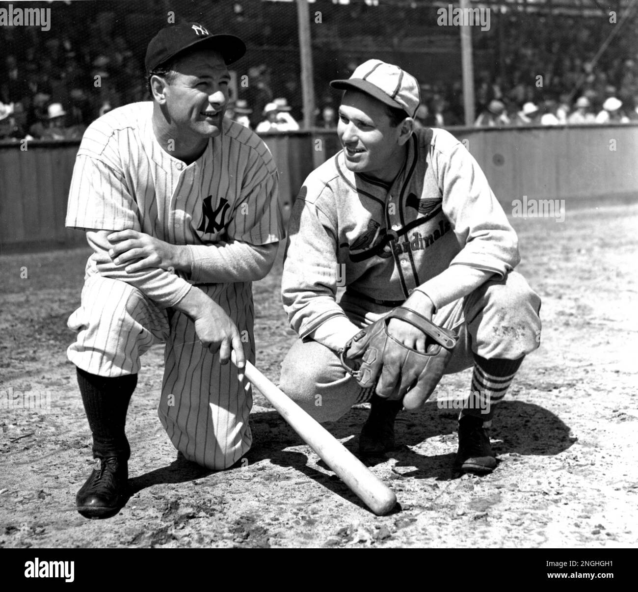 Lou Gehrig, left, of the New York Yankees, and pitcher Dizzy Dean, of ...