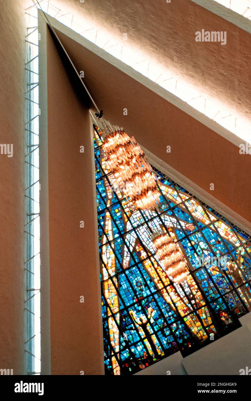 Interior view of the triangular repeating ceiling in The Arctic ...