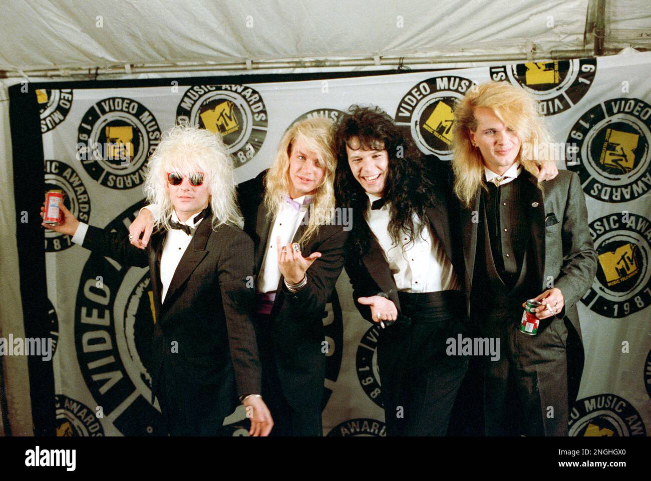Rock band Poison poses at the MTV Video Music Awards in Los Angeles, Ca ...