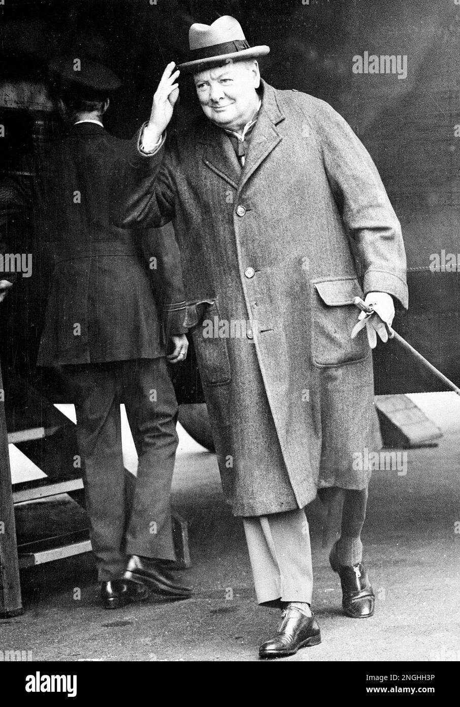 British Prime Minister Winston Churchill arrives in London, England ...