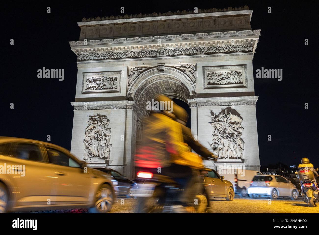The Victory Gate in Paris. Arc de Triomphe and Champs Elysees Stock ...
