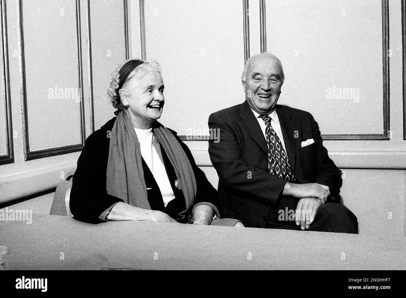 Physiologist Dr. Charles H. Best laughs with his wife, Margaret Mahon ...