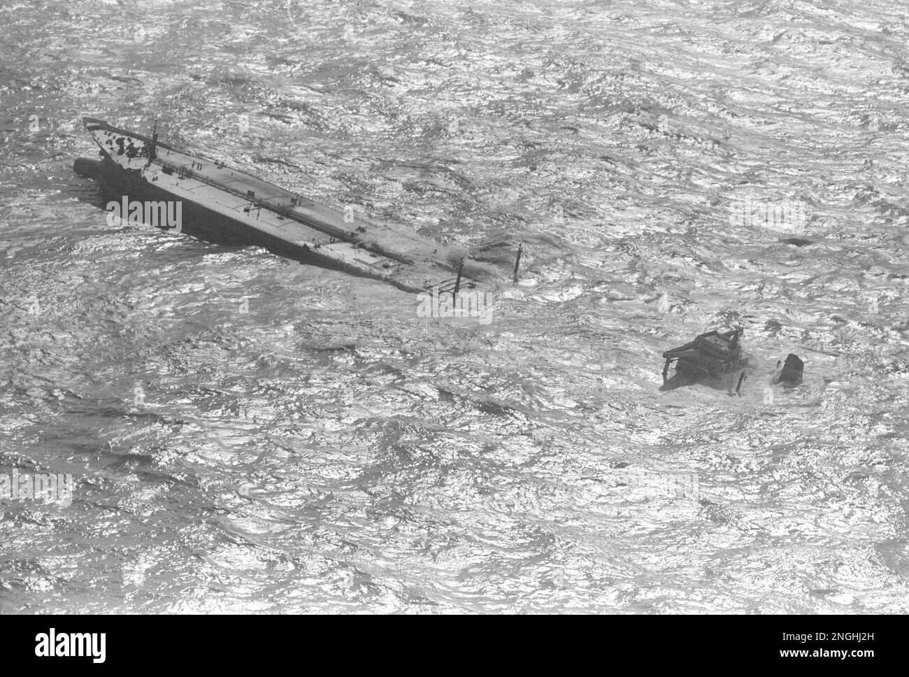 This is an aerial view of the fully laden 233,000 ton, liberian ...