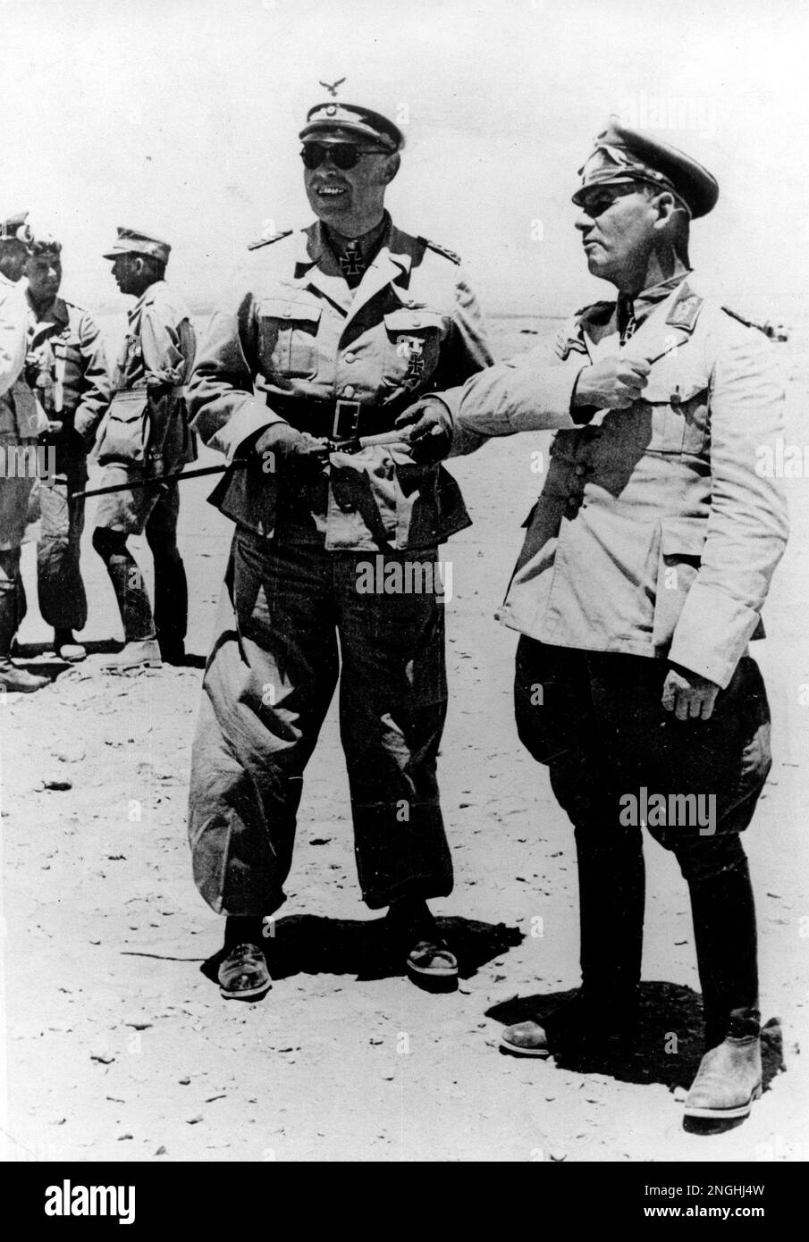 Field Marshal Erwin Rommel, right, Commander of the German Afrika Korps ...