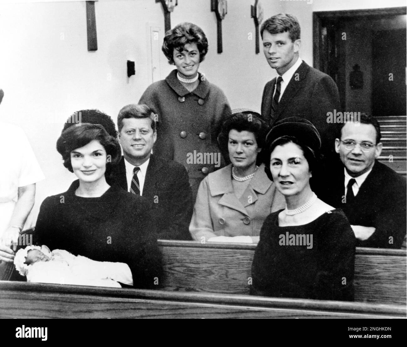 U.S. President-elect John F. Kennedy and Jacqueline Kennedy, holding ...