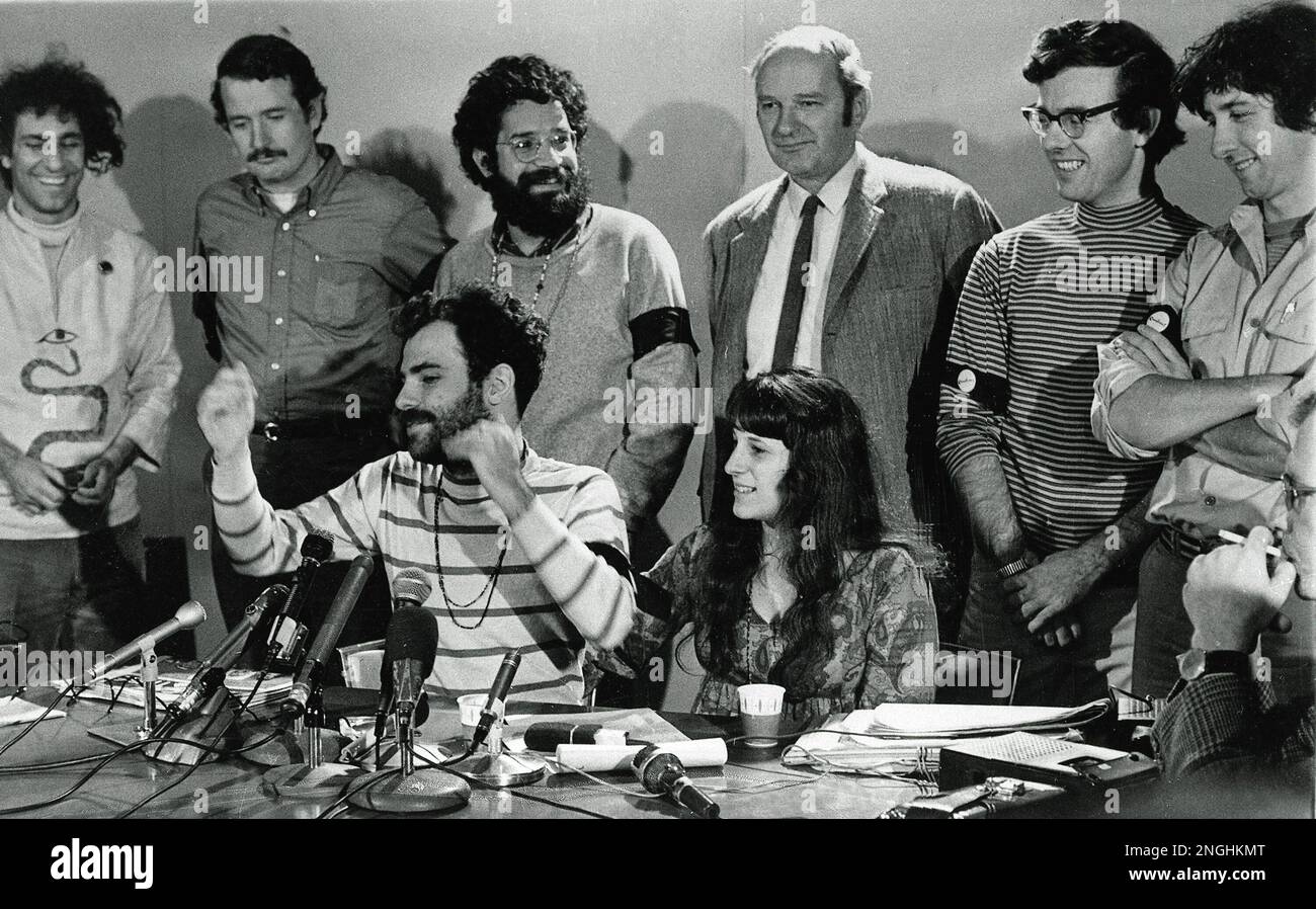 The Chicago Seven defendants hold a news conference in Chicago, Ill ...