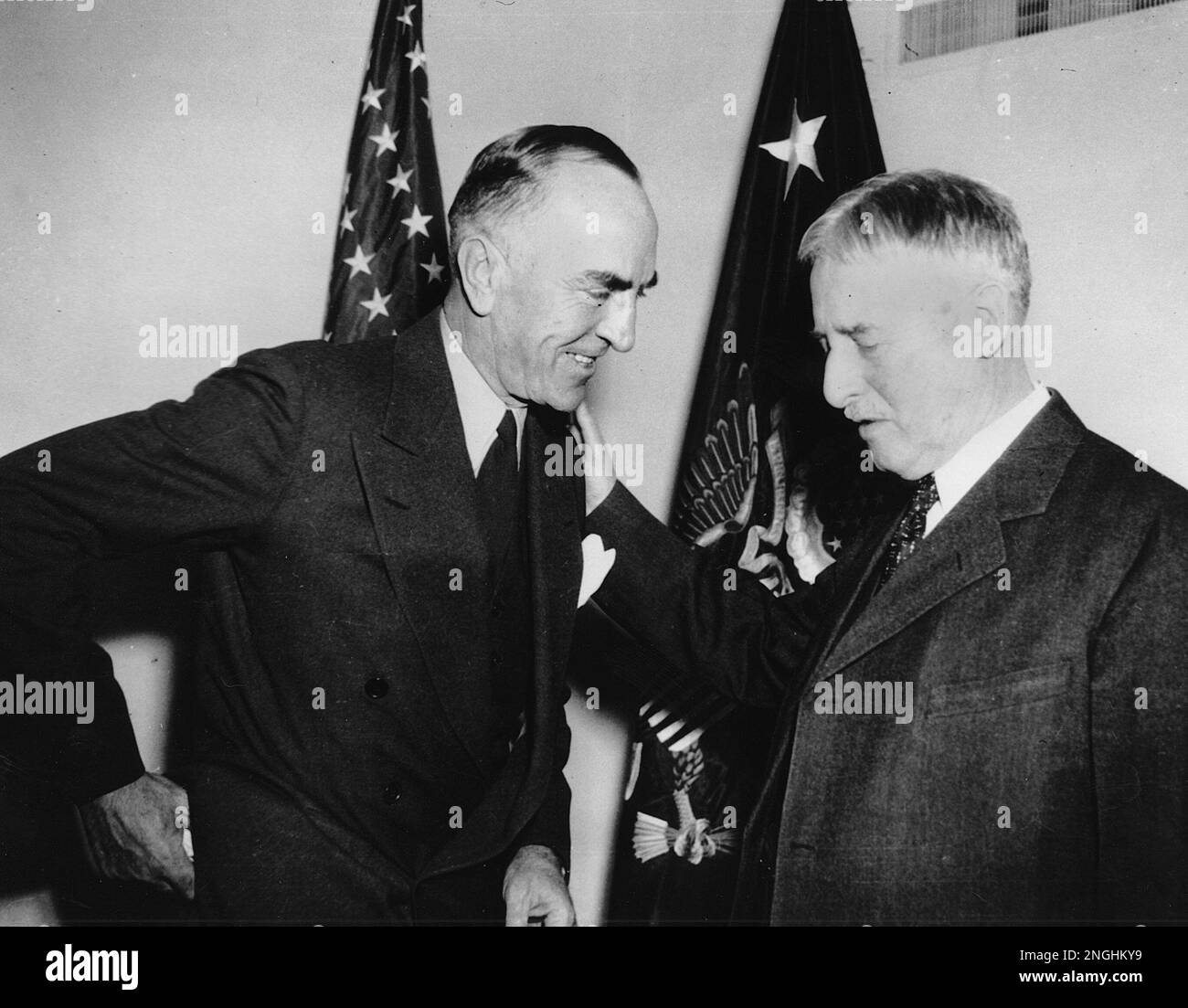 U.S. Secretary of War Henry L. Stimson and Capt. Eddie Rickenbacker ...