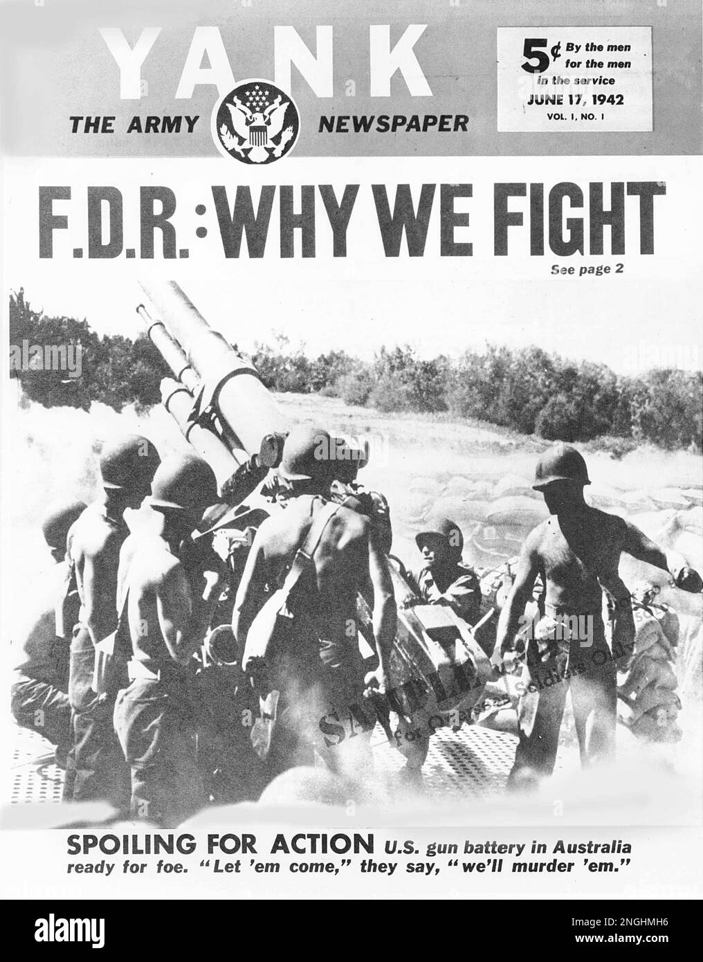 This first issue of "Yank," the U.S. Army newspaper published by ...