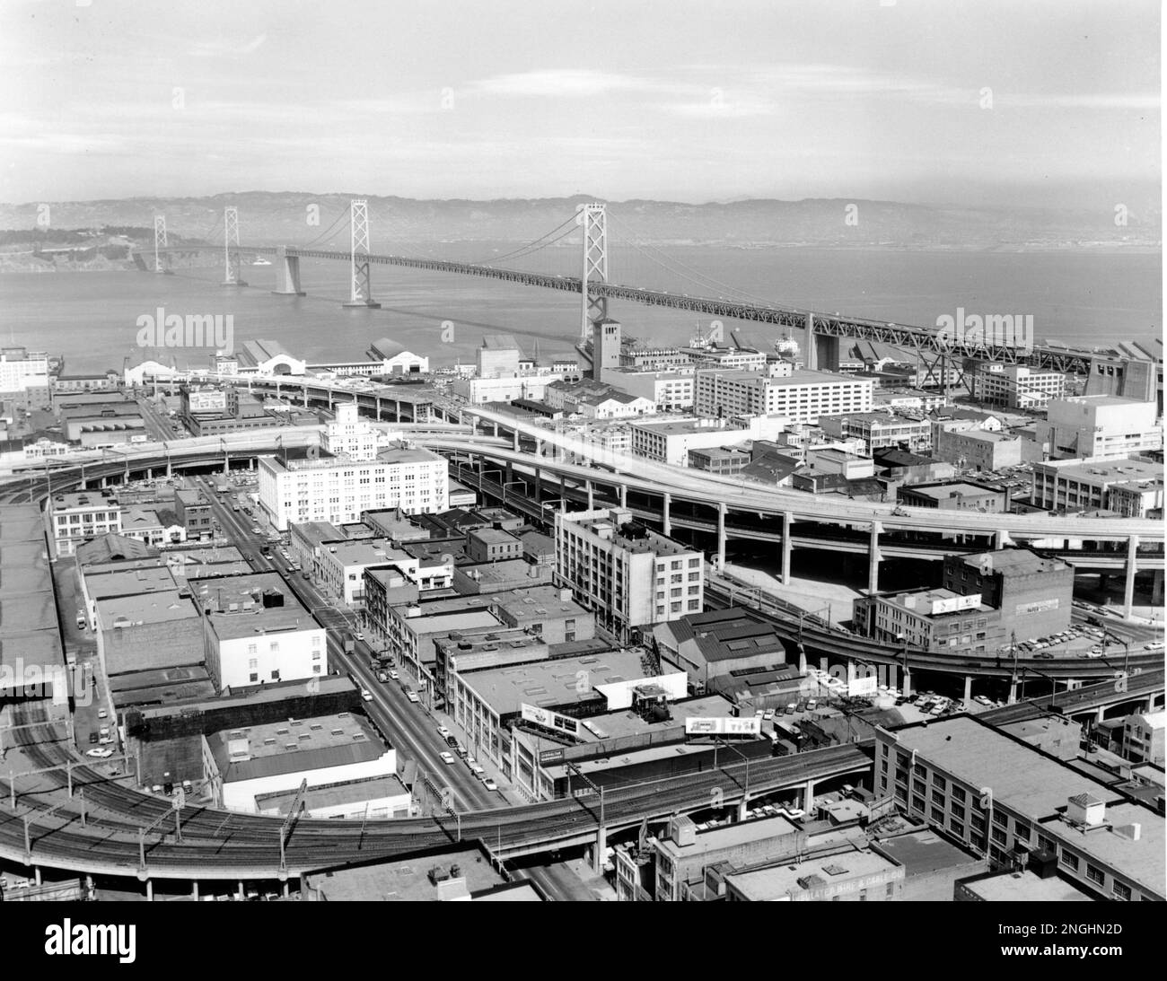 San Francisco's new elevated highway, part of the freeway system ...