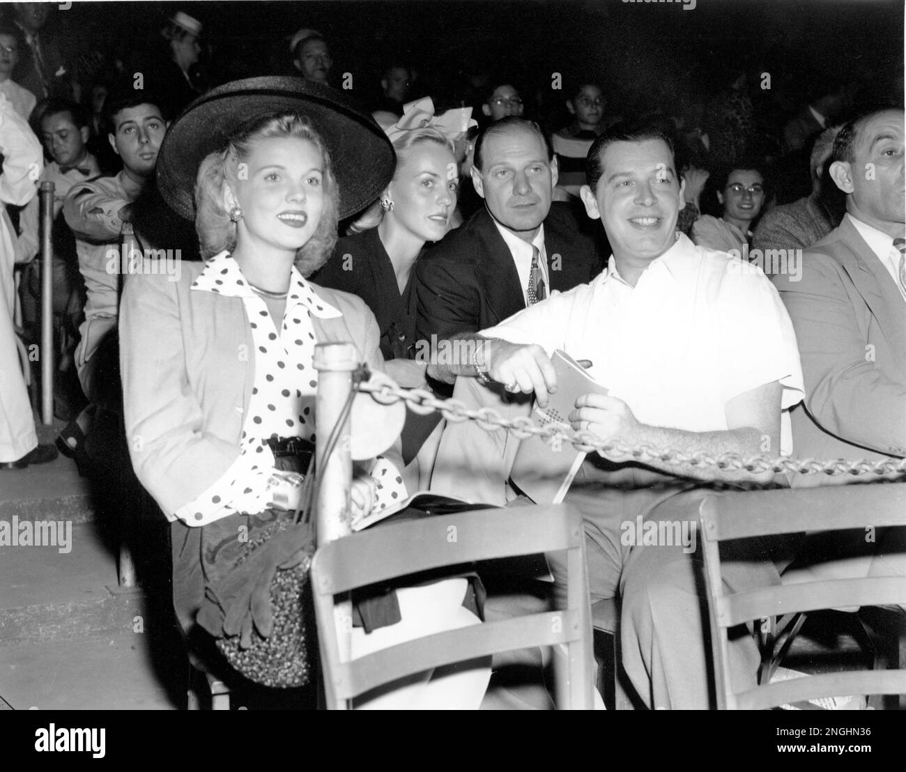 Milton Berle, right, and his wife, Joyce, are among 15,000 fans at the ...