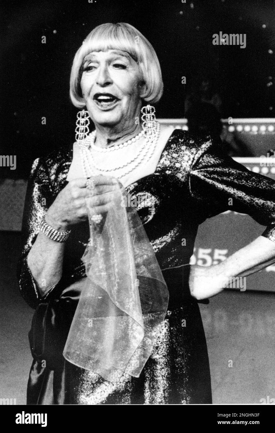 Actor-comedian Milton Berle appears in drag during taping of a Bob Hope ...