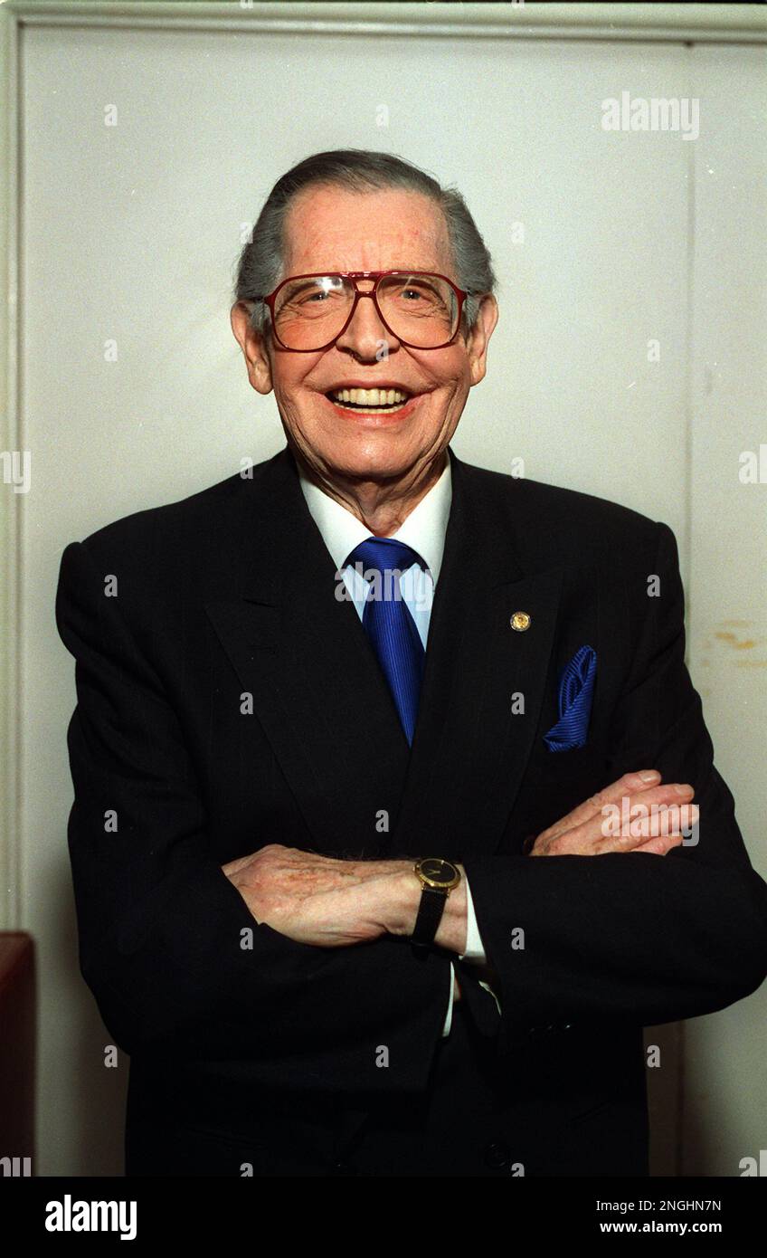 Milton Berle poses at an unknown location on Oct. 16, 1992. He became ...
