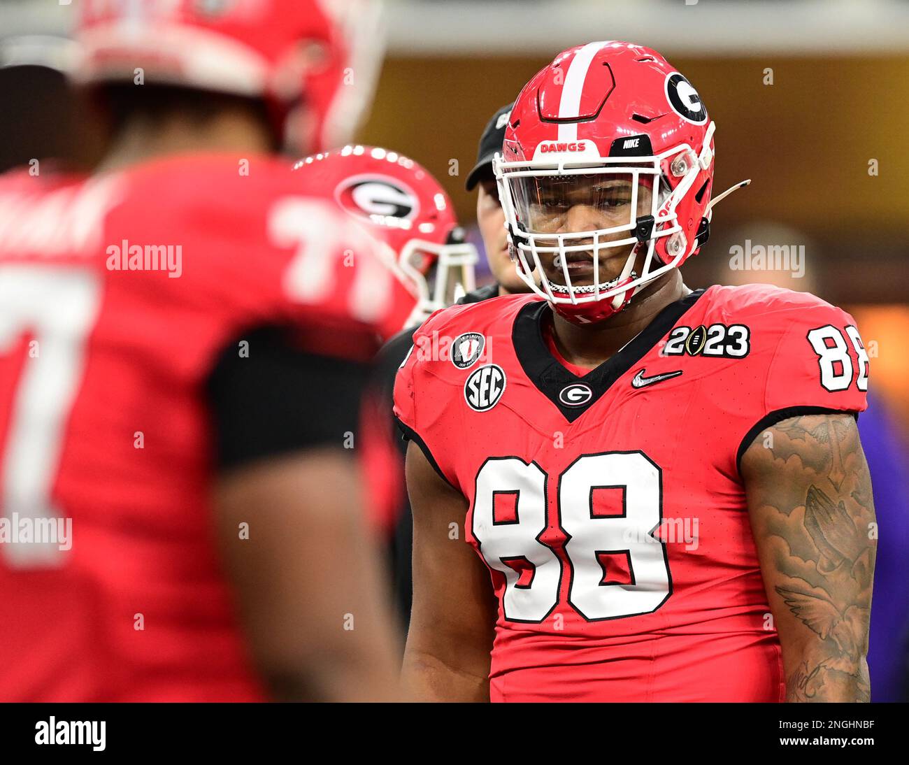 (FILE PHOTOS).former Georgia Bulldogs defensive tackle (88) Jalen Carter is projected to go in ...