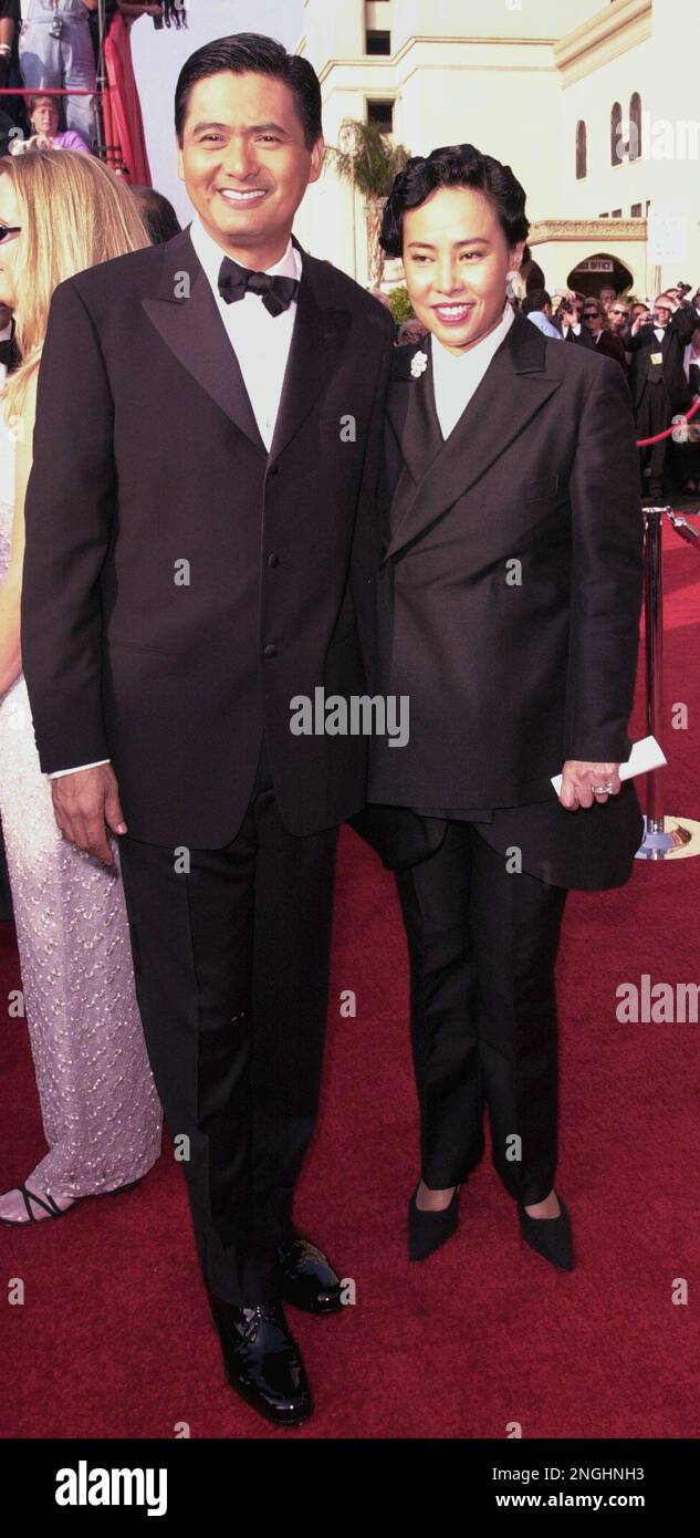Actor Chow Yun-Fat arrives with his wife at the 73rd Academy Awards ...
