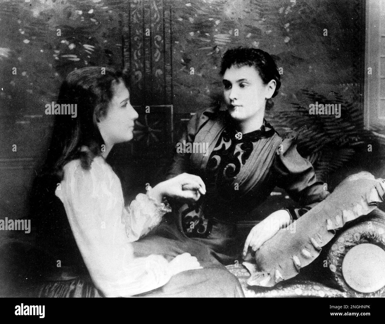 Helen Keller, left, at age 13, is photographed with her teacher, Anne ...