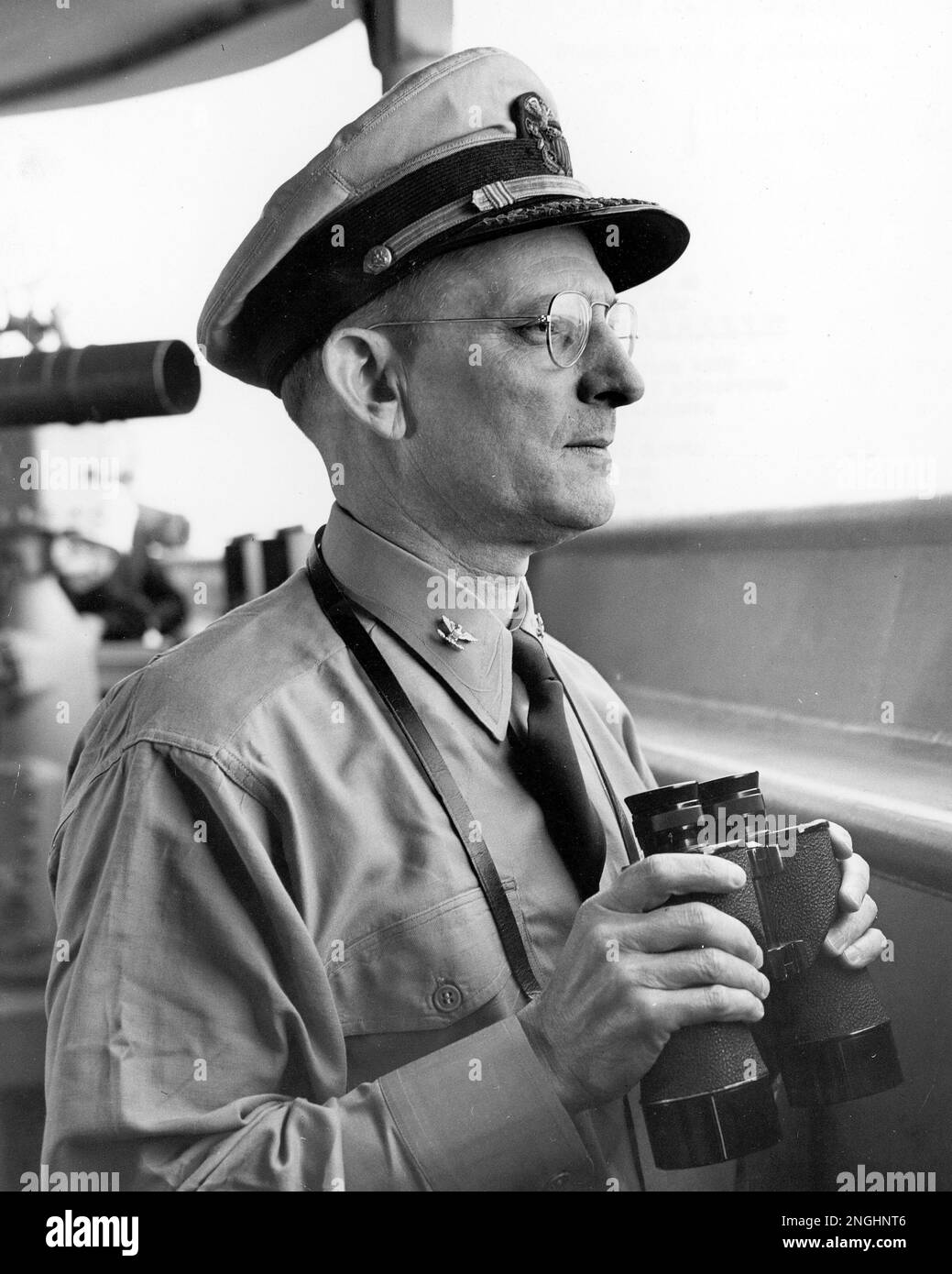 Capt. N.G. Gillette of the U.S. Navy is shown in Oct. 1944 at an ...