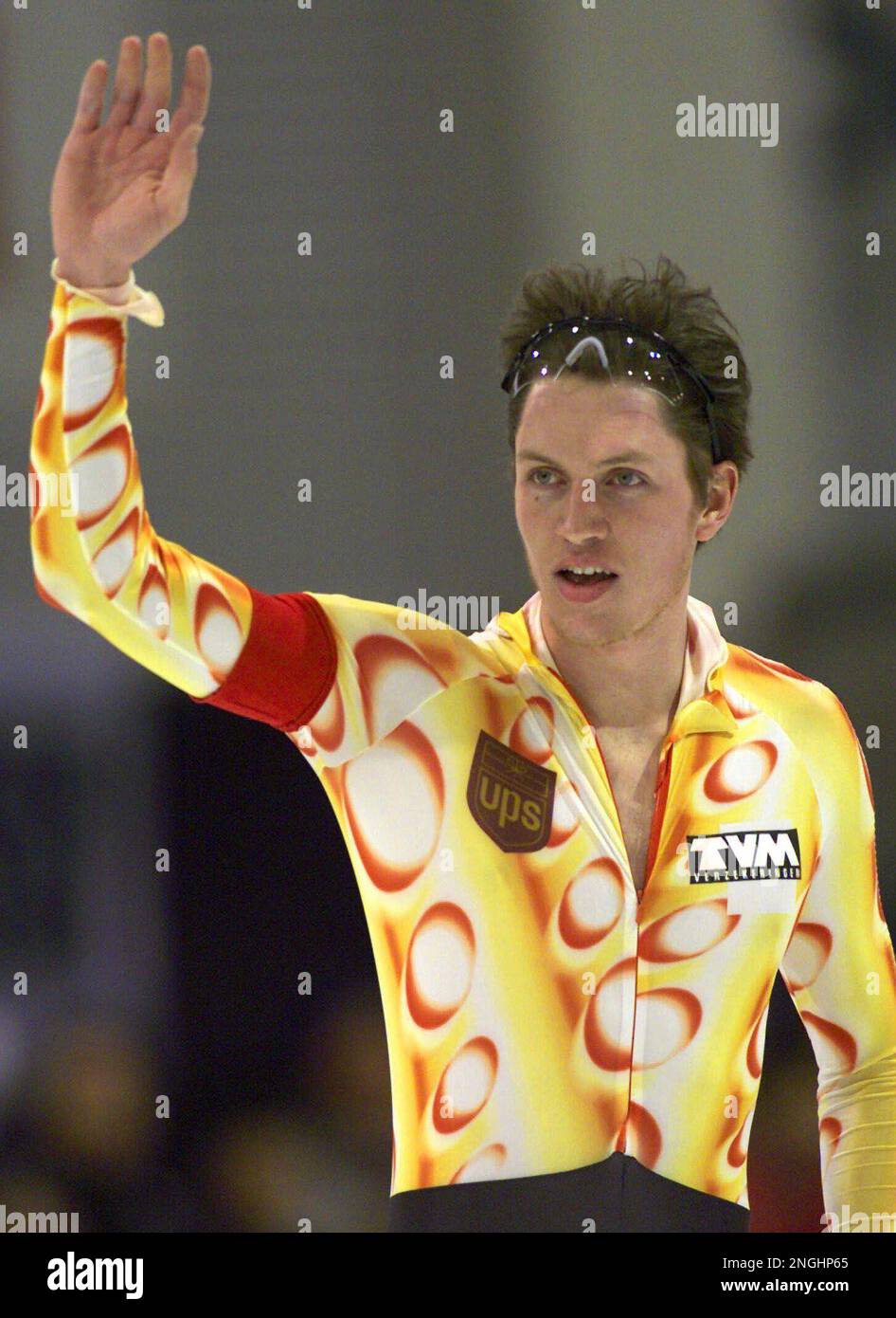 Canada's Jeremy Wotherspoon reacts after he won 1,000 meters race and ...