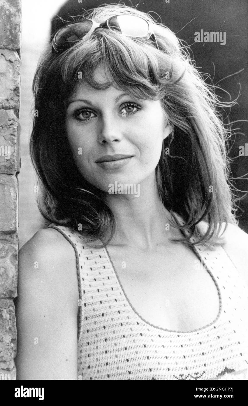 Actress Joanna Lumley is photographed on March 8, 1976 at an unknown ...