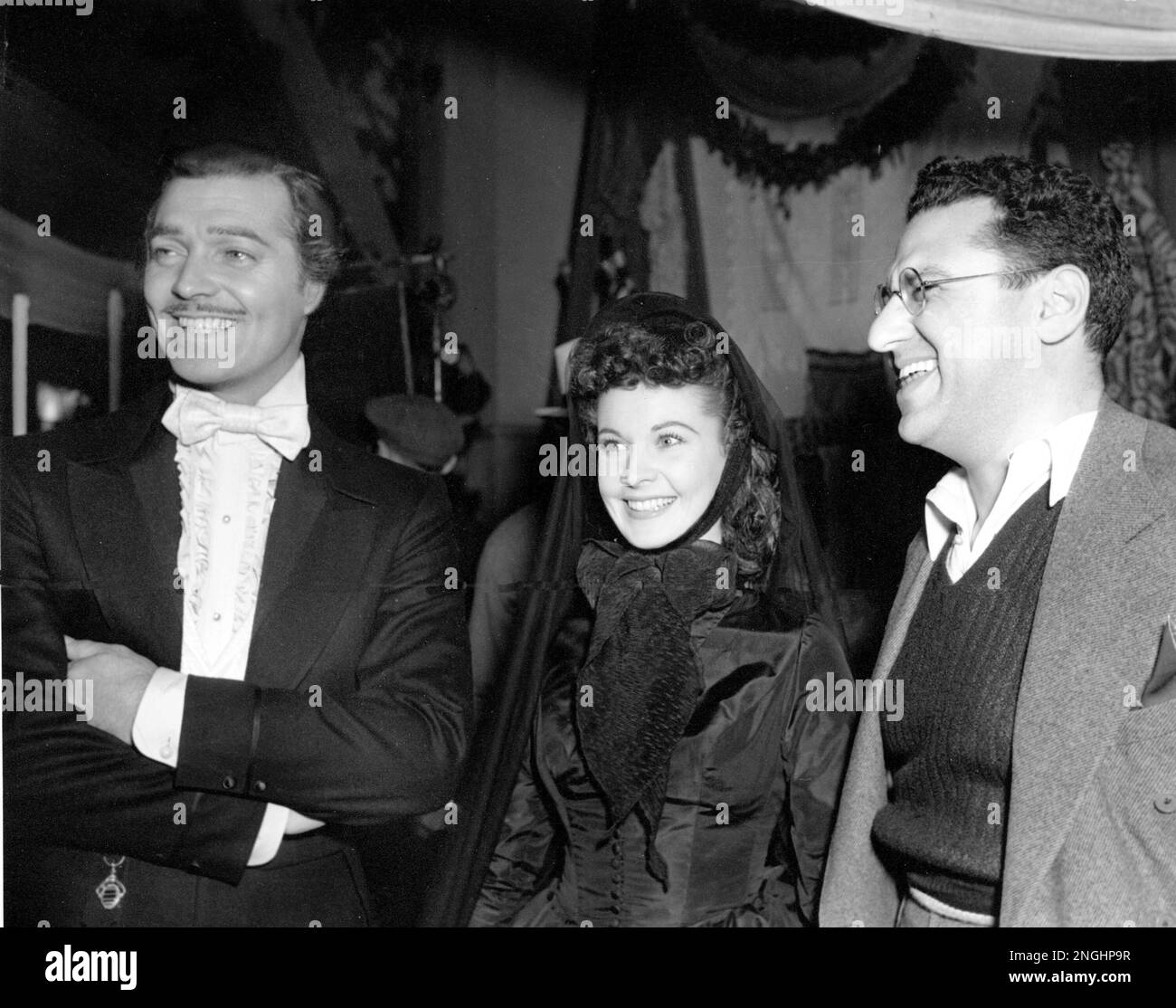 Actor Clark Gable and actress Vivien Leigh are shown on the set of ...